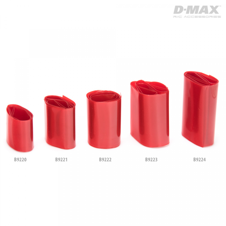 Krympslang Röd Transparent D28/B44mm x 1m