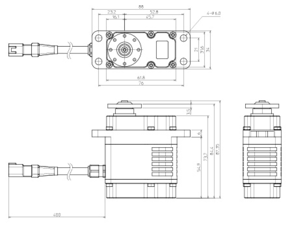 AJ9DA51 Industrial Servo High Power 110kg/cm 24V