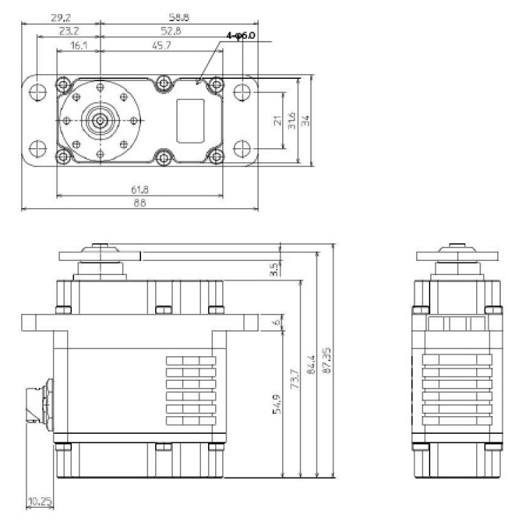 AJ9DA54 Industrial Servo High Power 87kg/cm 24V